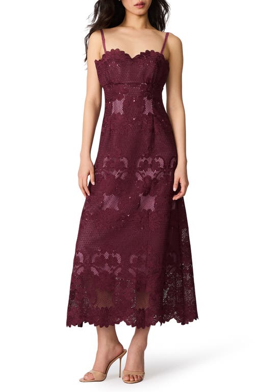 STEVE MADDEN Steve Madden Willow Scalloped Floral Lace Midi Dress